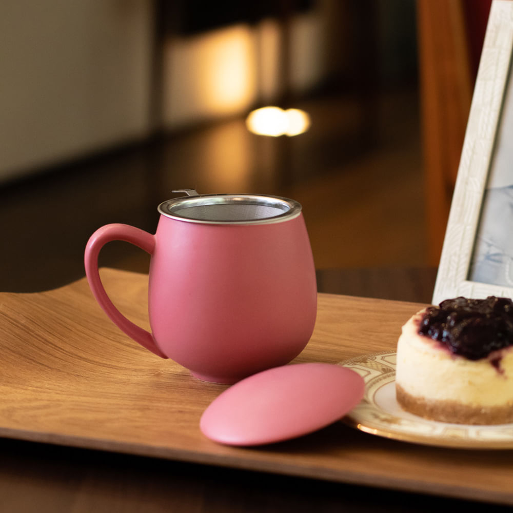 Caneca de Porcelana com Infusor Cult Mate Framboesa 350ml – Talchá